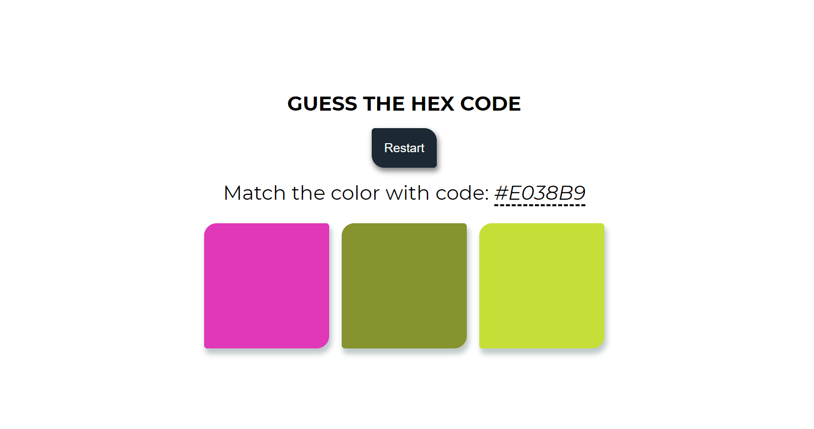 Hex Color Game